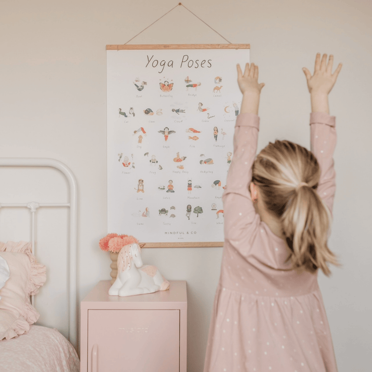 Mindful Moves Bundle - Yoga Prints & Wooden Hanger